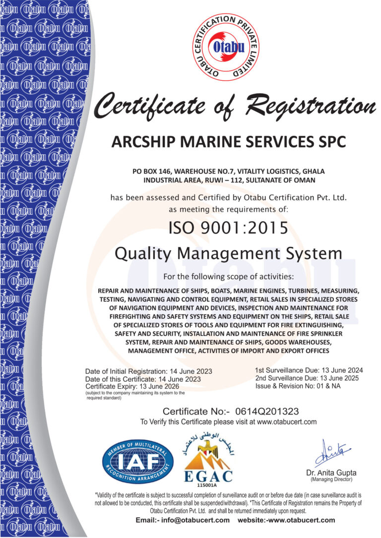ARCSHIP Approvals and Certifications: Maritime Class & Flag