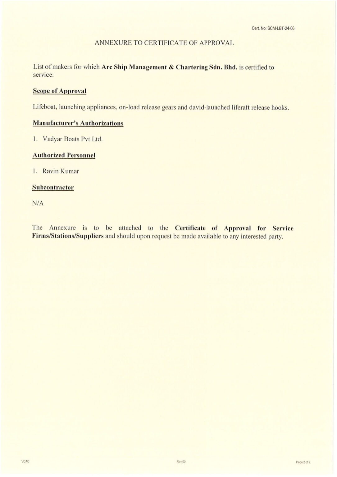 ARCSHIP Approvals and Certifications: Maritime Class & Flag