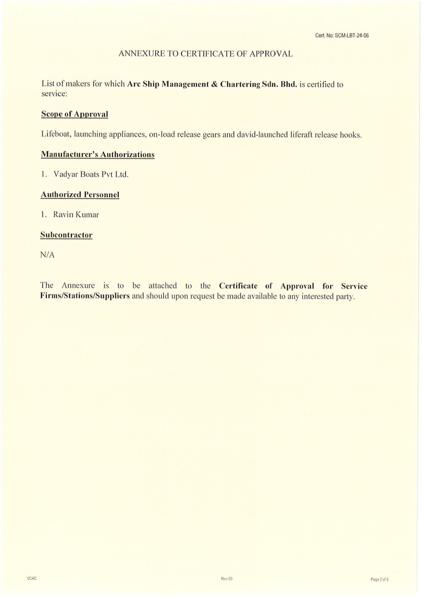 ARCSHIP Approvals and Certifications: Maritime Class & Flag